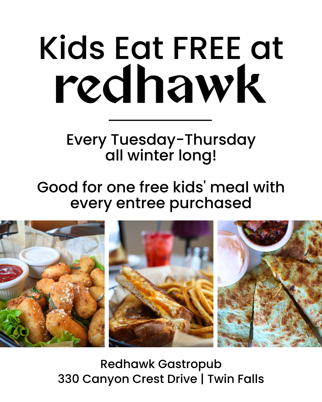 Kids Menu | Redhawk